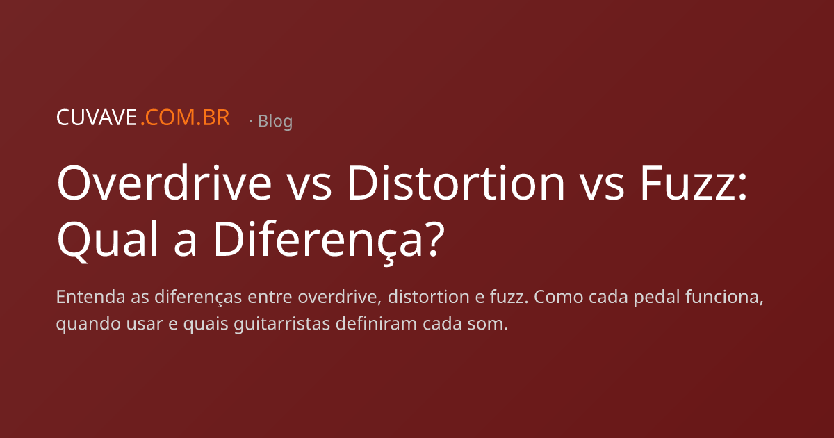 Overdrive vs Distortion vs Fuzz: Qual a Diferença?